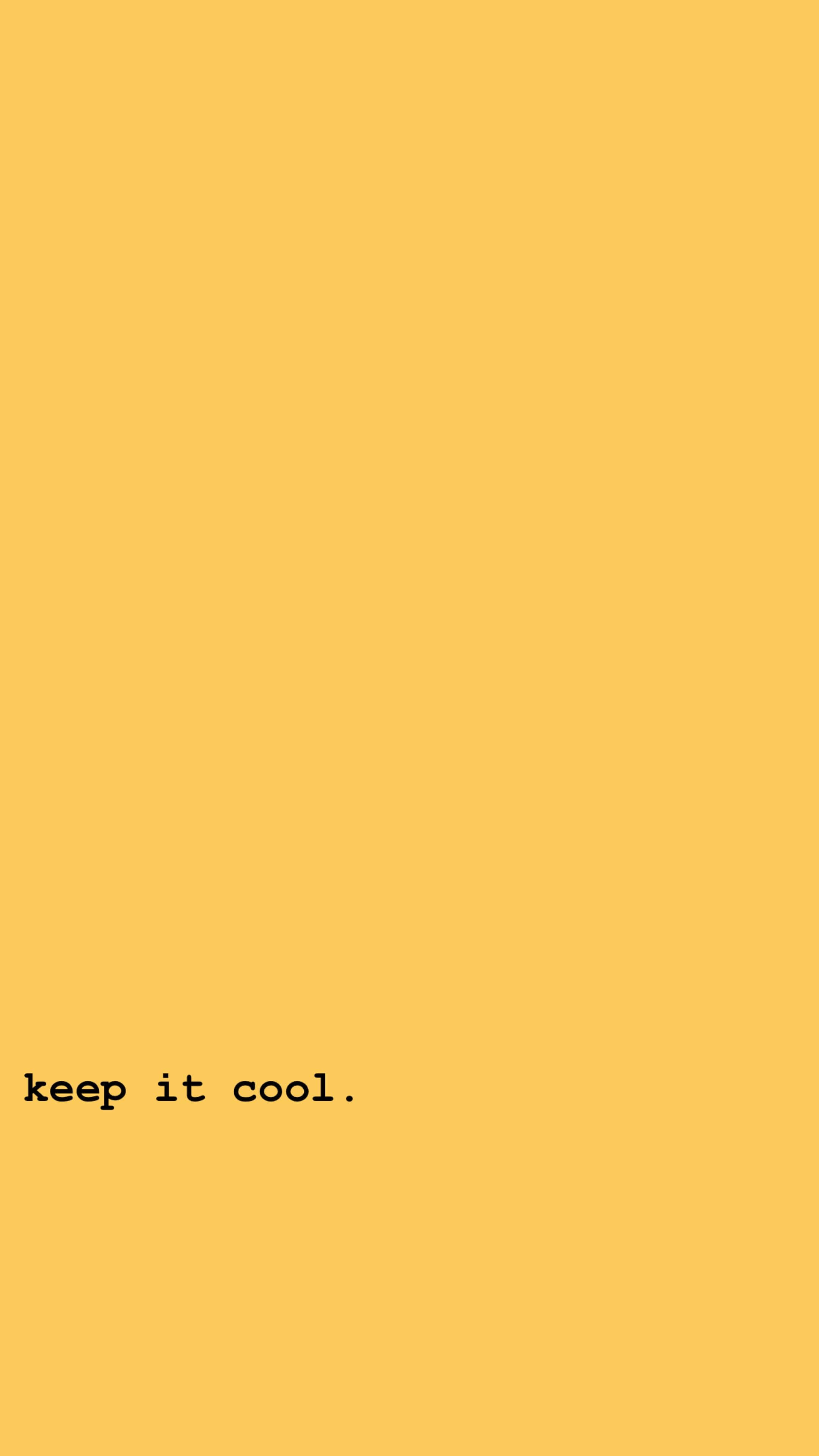 Pastel Orange Keep It Cool Text Wallpaper | WallpapersOK