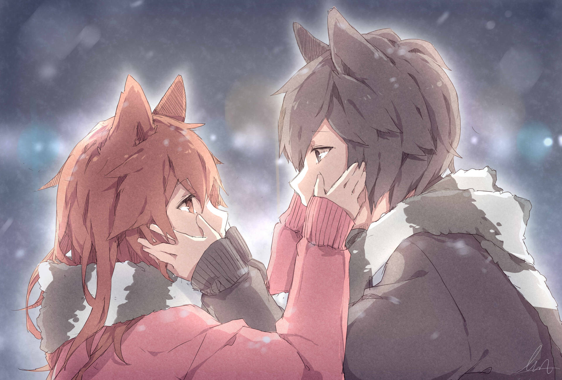 Cute Anime Wolf Couples Wallpaper Wolf Couples