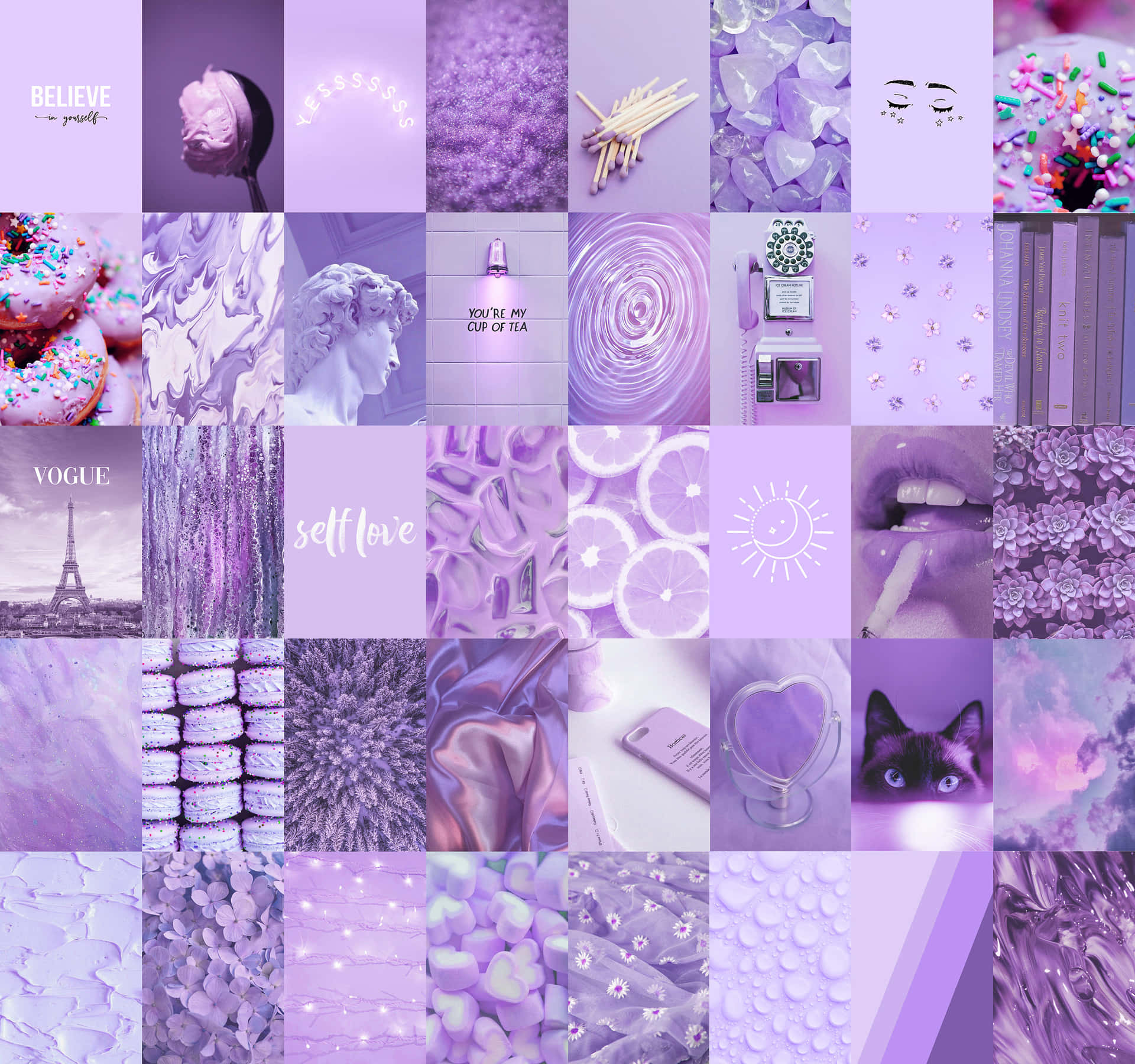 Collage De Fondo Morado
