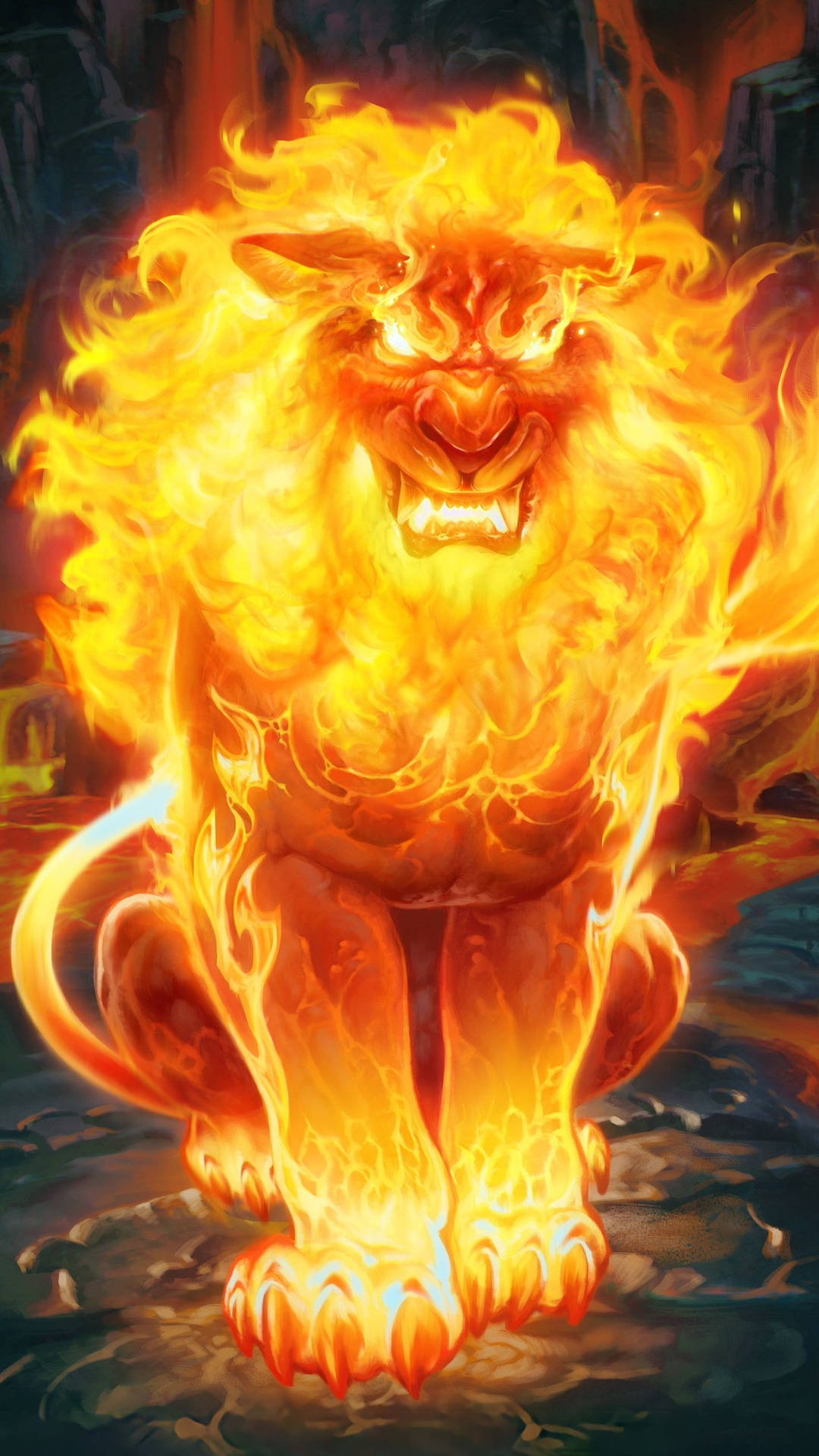 Animated Fire Lion Wallpaper
