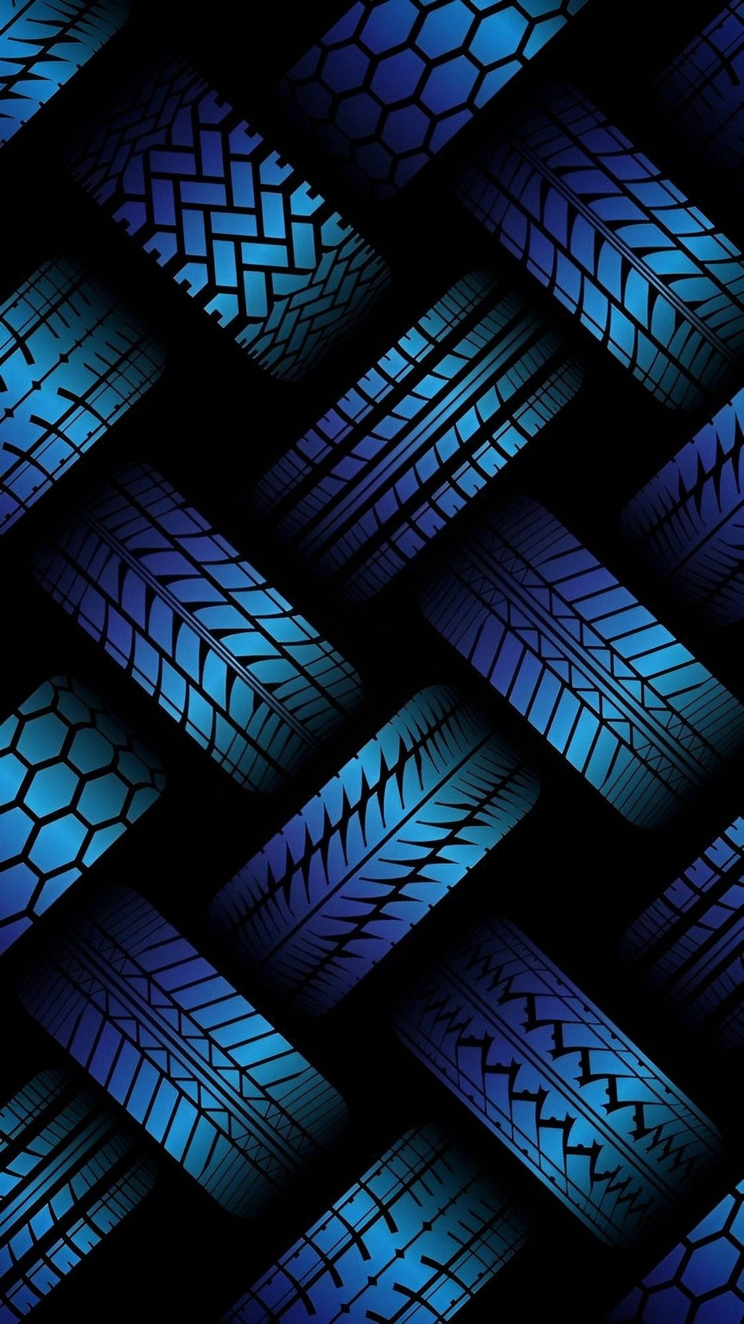 Blue Tire Tracks Interconnected Mobile 3d Wallpaper WallpapersOK