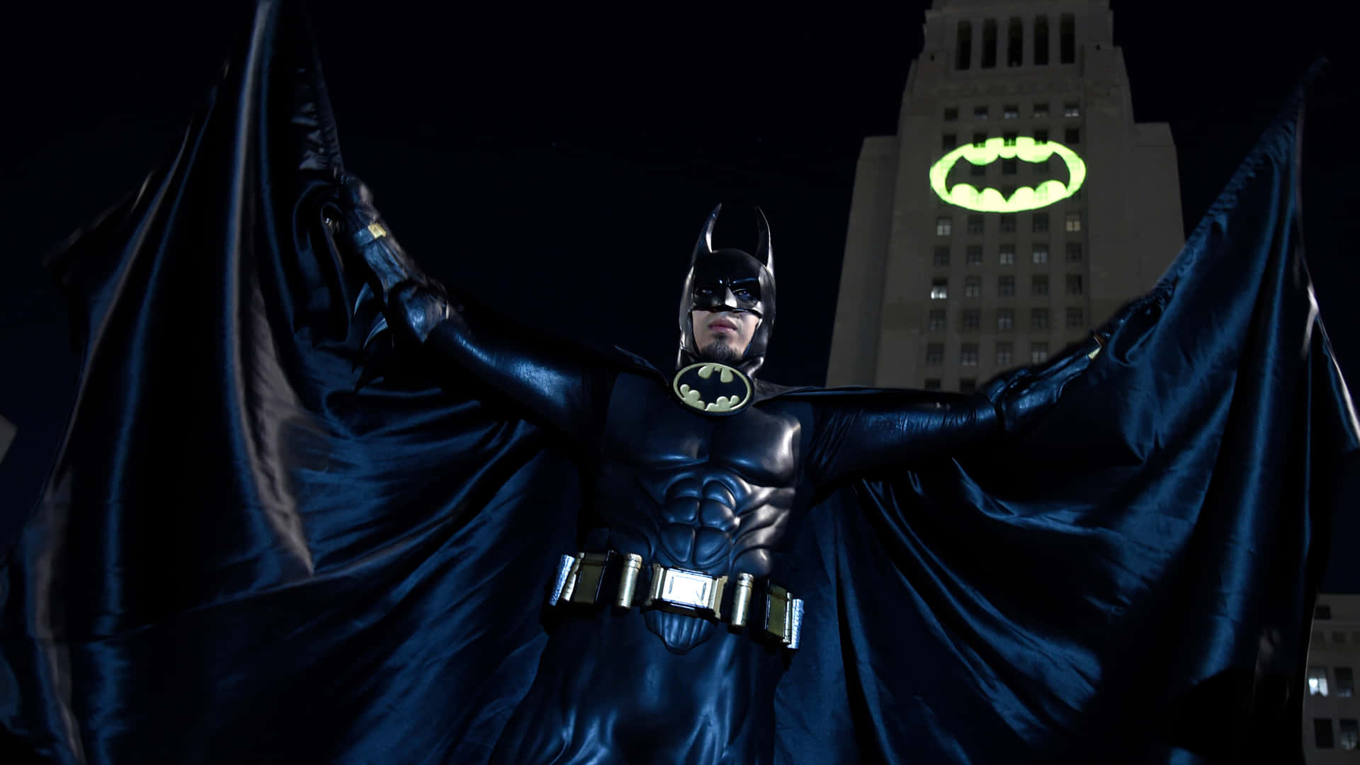 Gotham City Batman Returns Night Sky Bat Signal Wallpaper Bat Signal