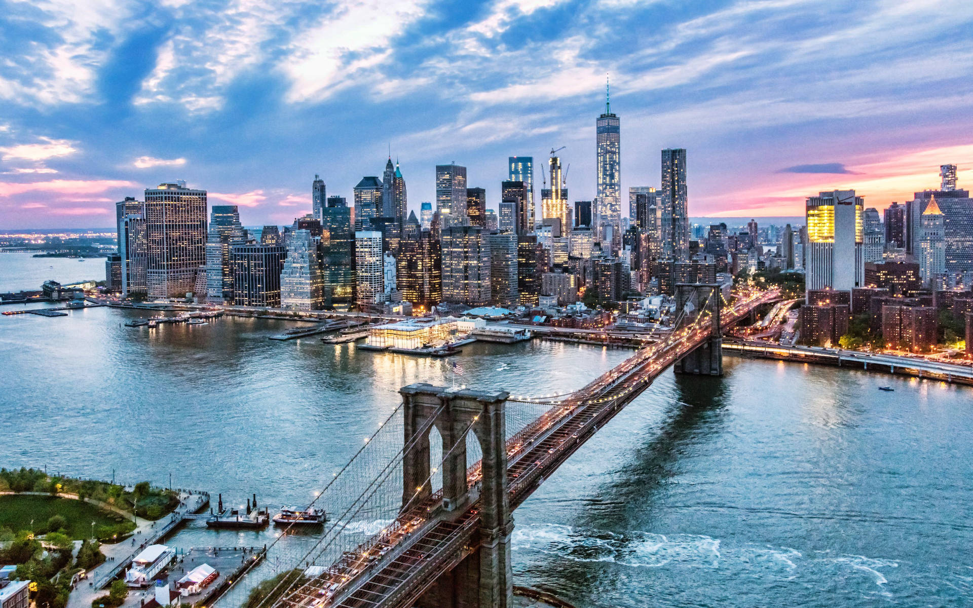 Brooklyn Desktop Wallpaper Brooklyn Bridge At Night Wallpaper World