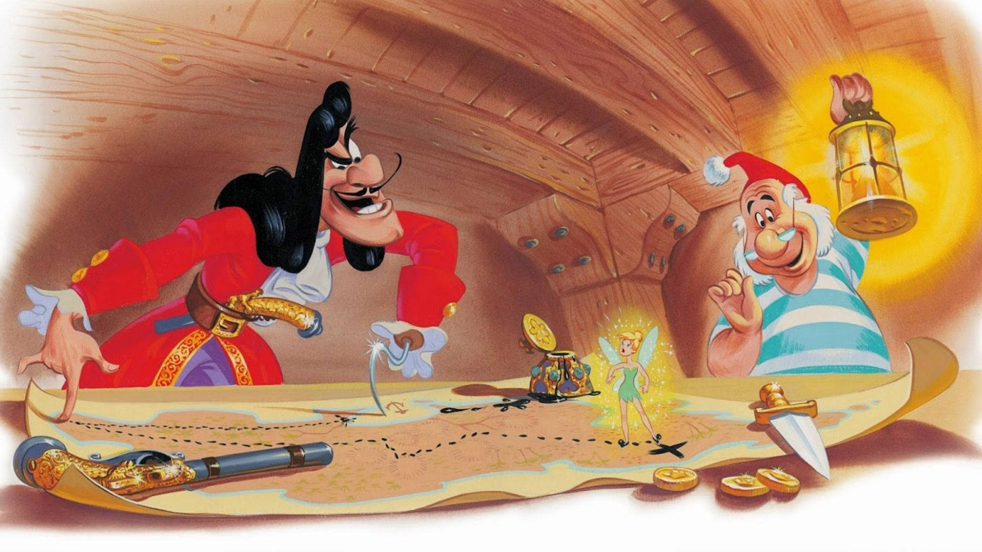 Disney Peter Pan Captain Hook Sword Treasure Chest Map
