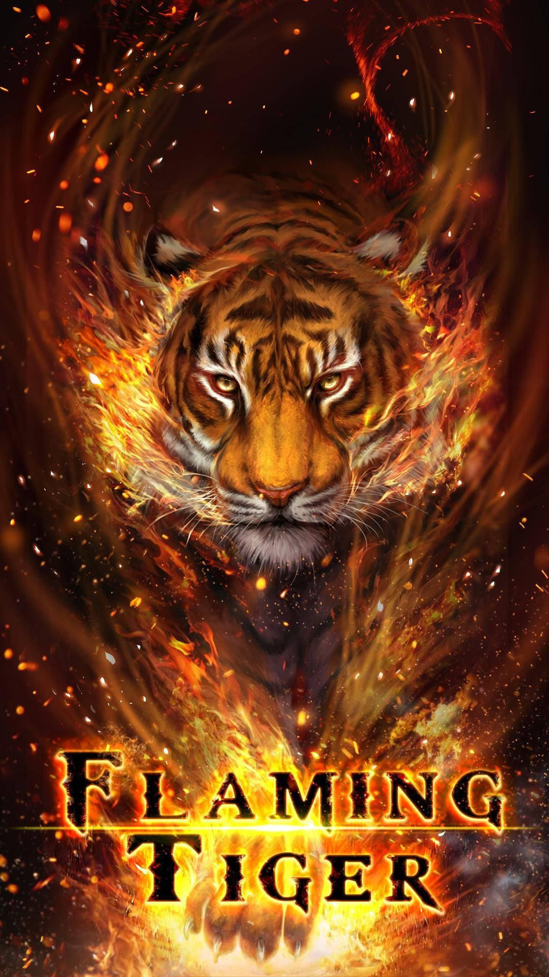 Flaming Tiger Wallpaper For Anonymous Male | Flame Tiger Card Type: