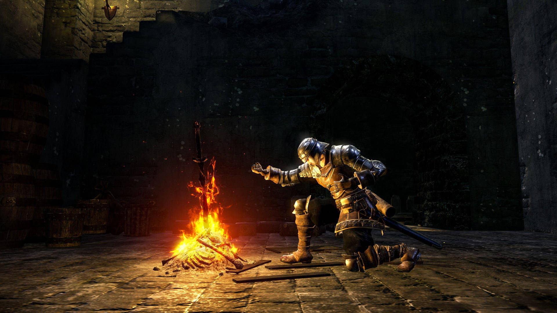Dark Souls 4k Bonfire Wallpaper WallpapersOK