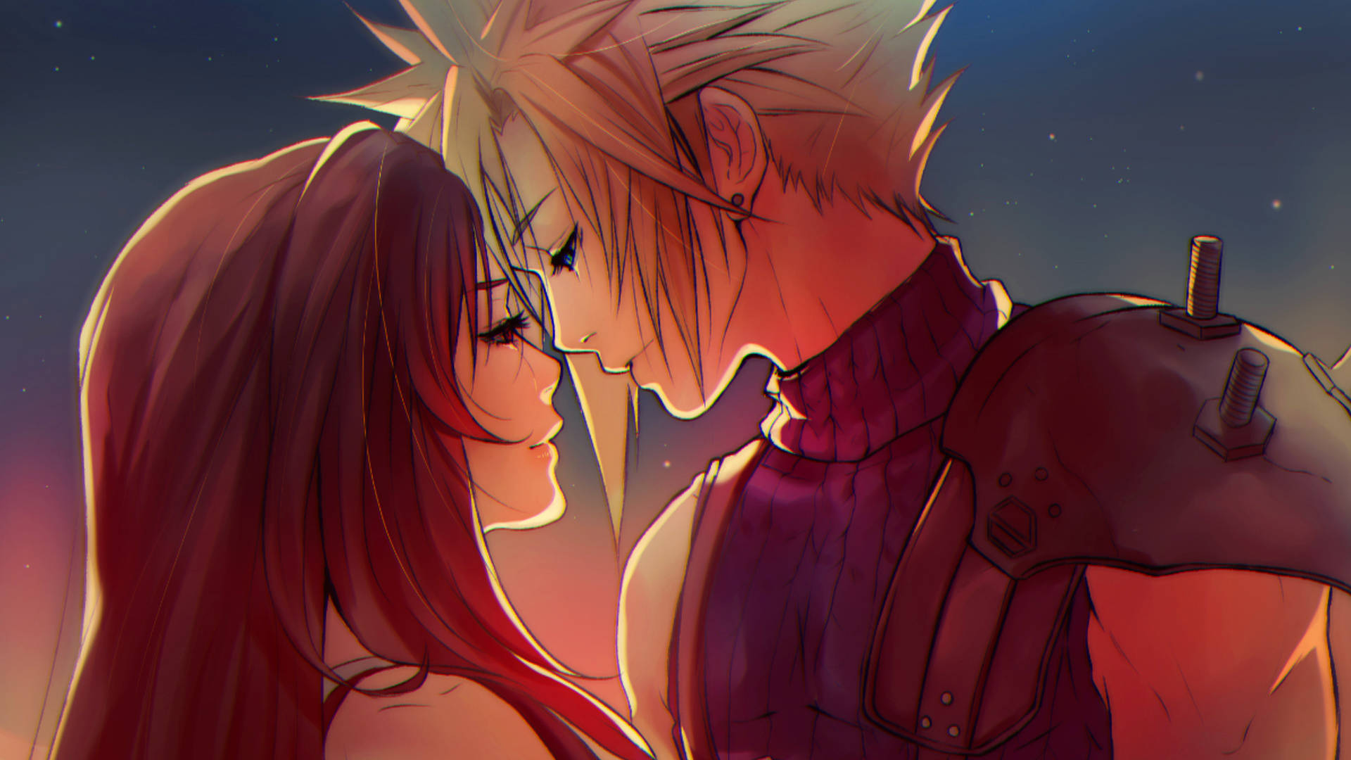 Final Fantasy Cloud And Tifa Kiss
