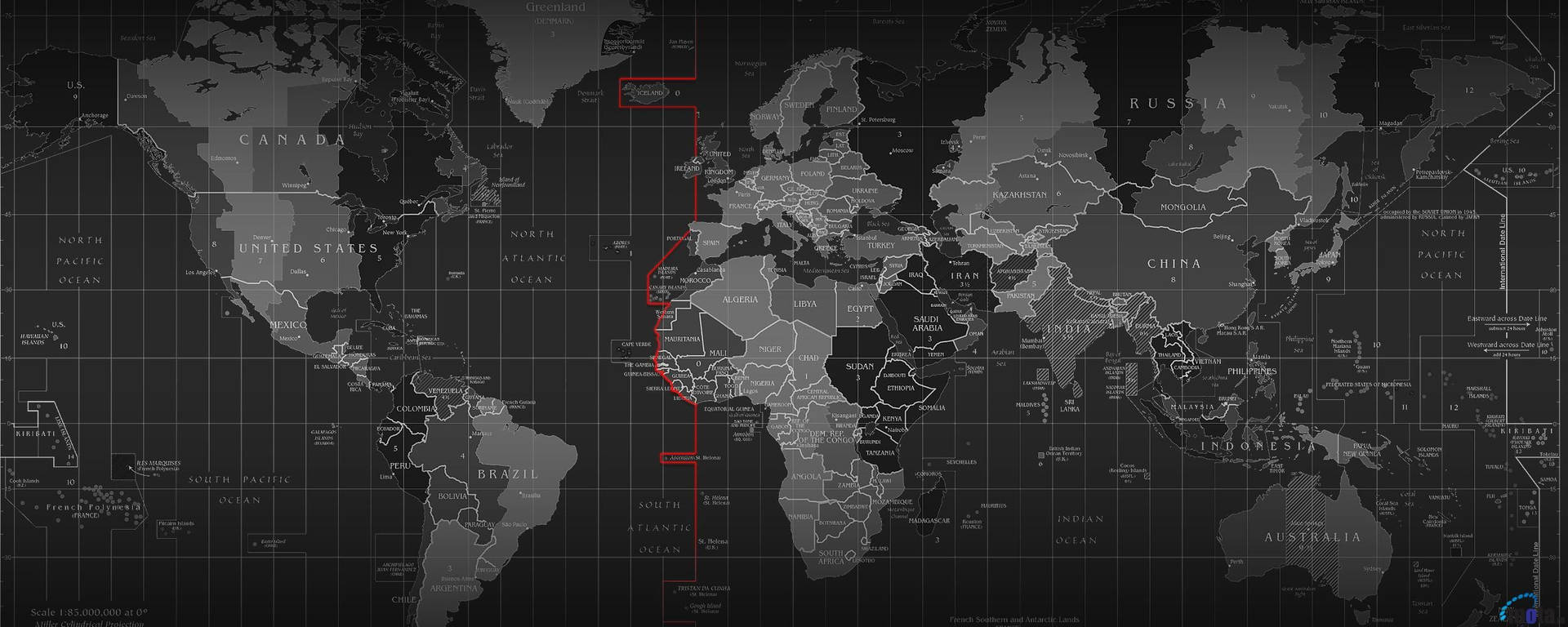 Windows Dual Monitor Wallpaper Map Dazzling_World