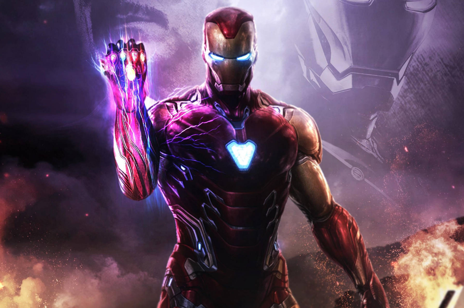 Intense Battle Stance Of Iron Man In 4k Avengers Wallpaper Wallpaper WallpapersOK