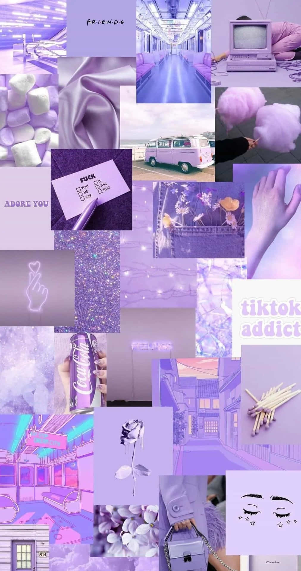 Collage De Fondo Morado