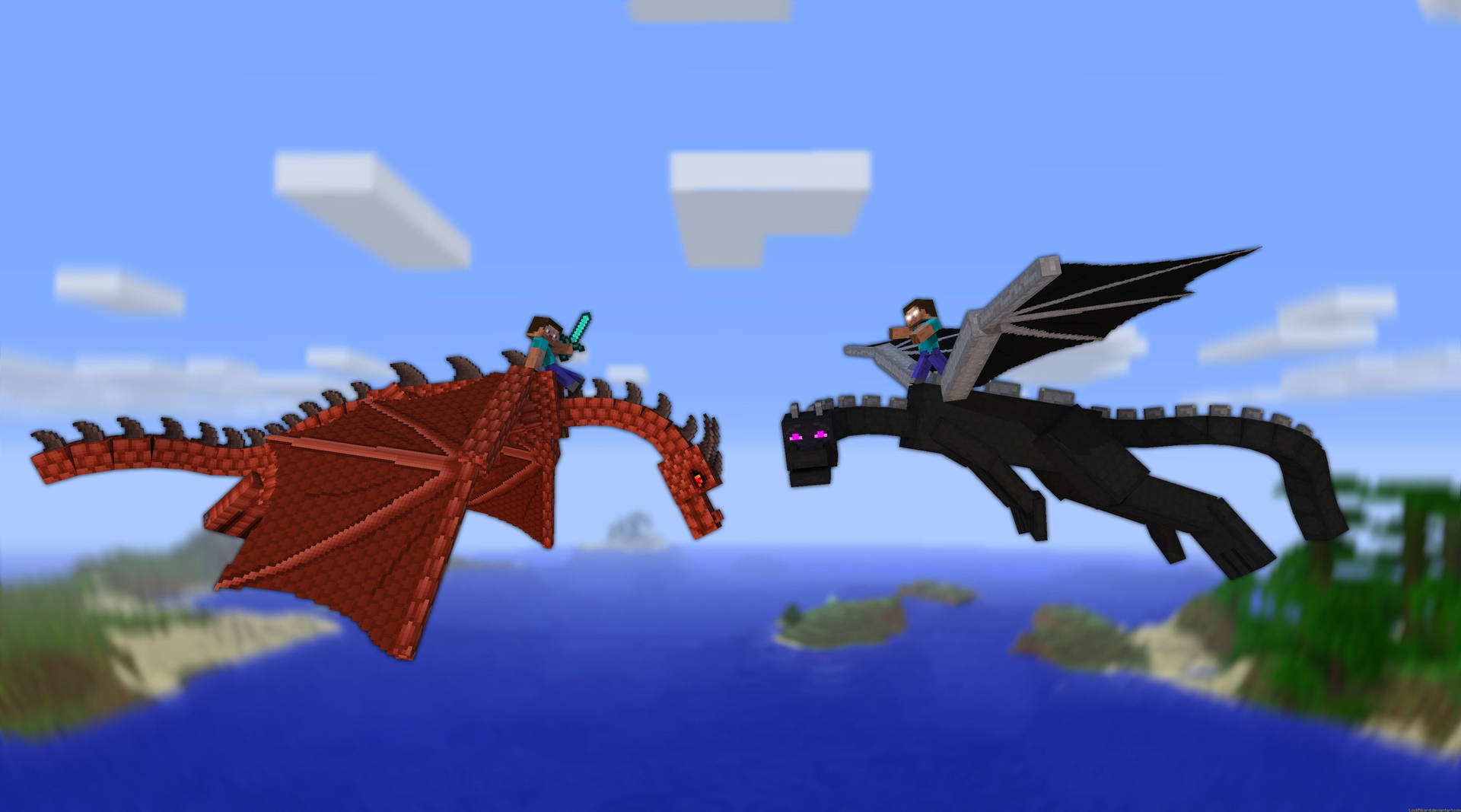 Minecraft Herobrine Contra Enderdragon