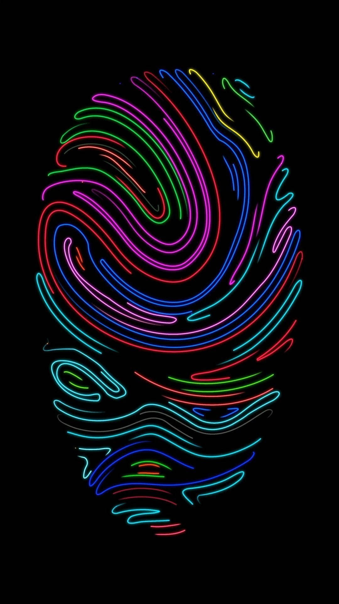 Neon Fingerprint Iphone 8 Live Wallpaper WallpapersOK