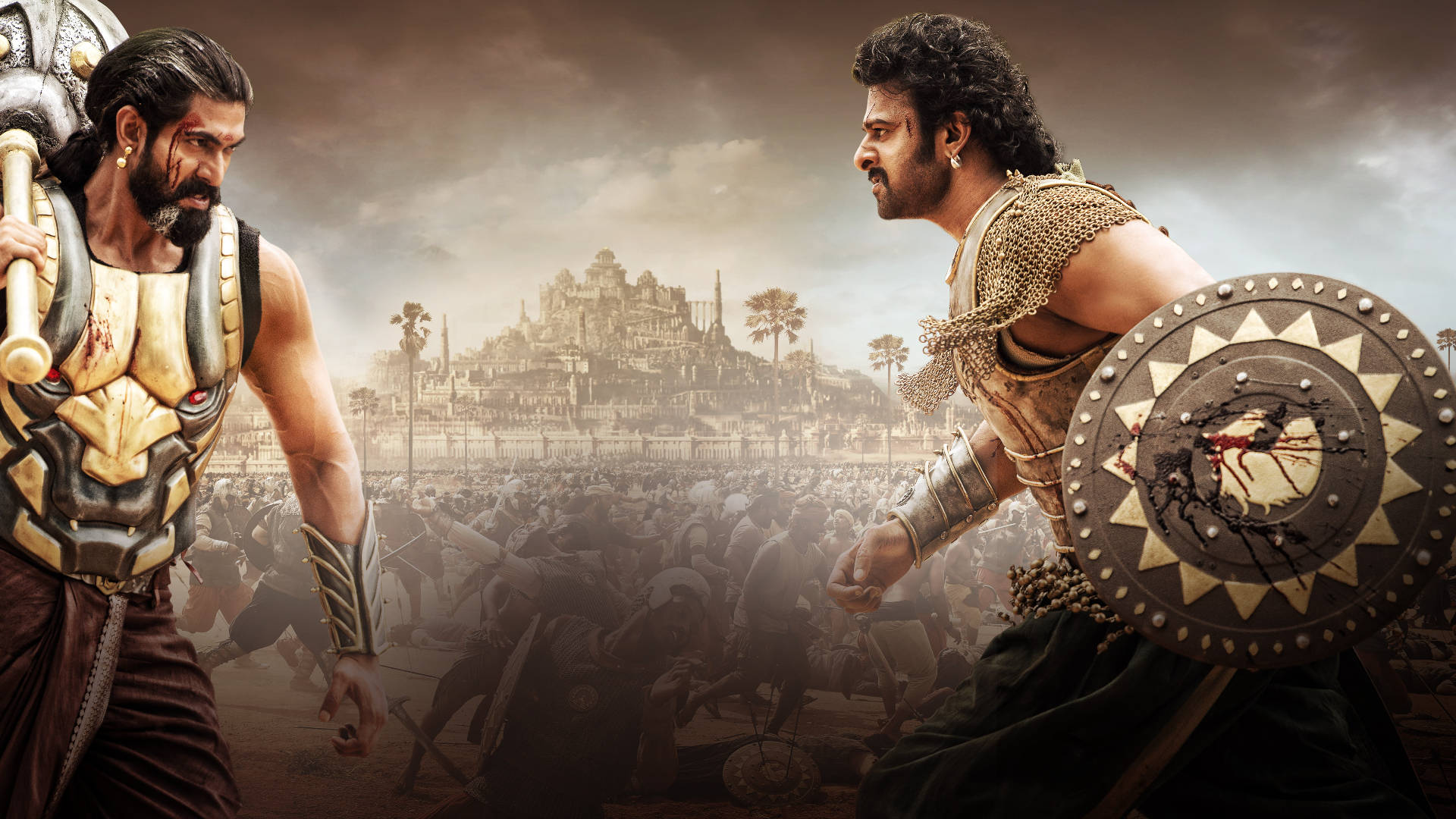 Prabhas Bahubali 2 Fight Wallpaper WallpapersOK