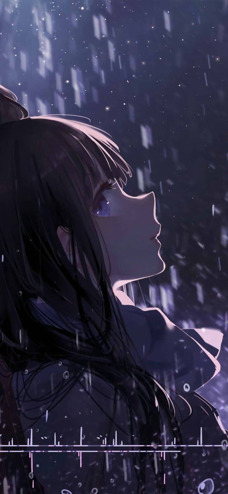 Sad Anime Girl In Rain Drawing 4031