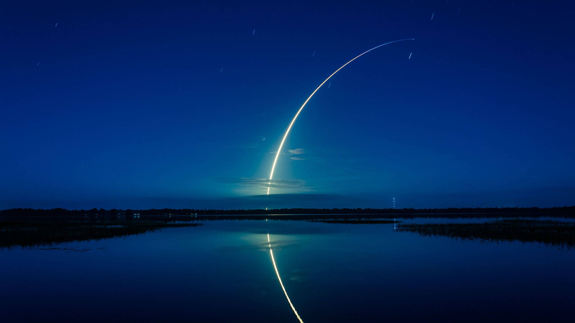 Spacex Blue Long Exposure Wallpaper WallpapersOK