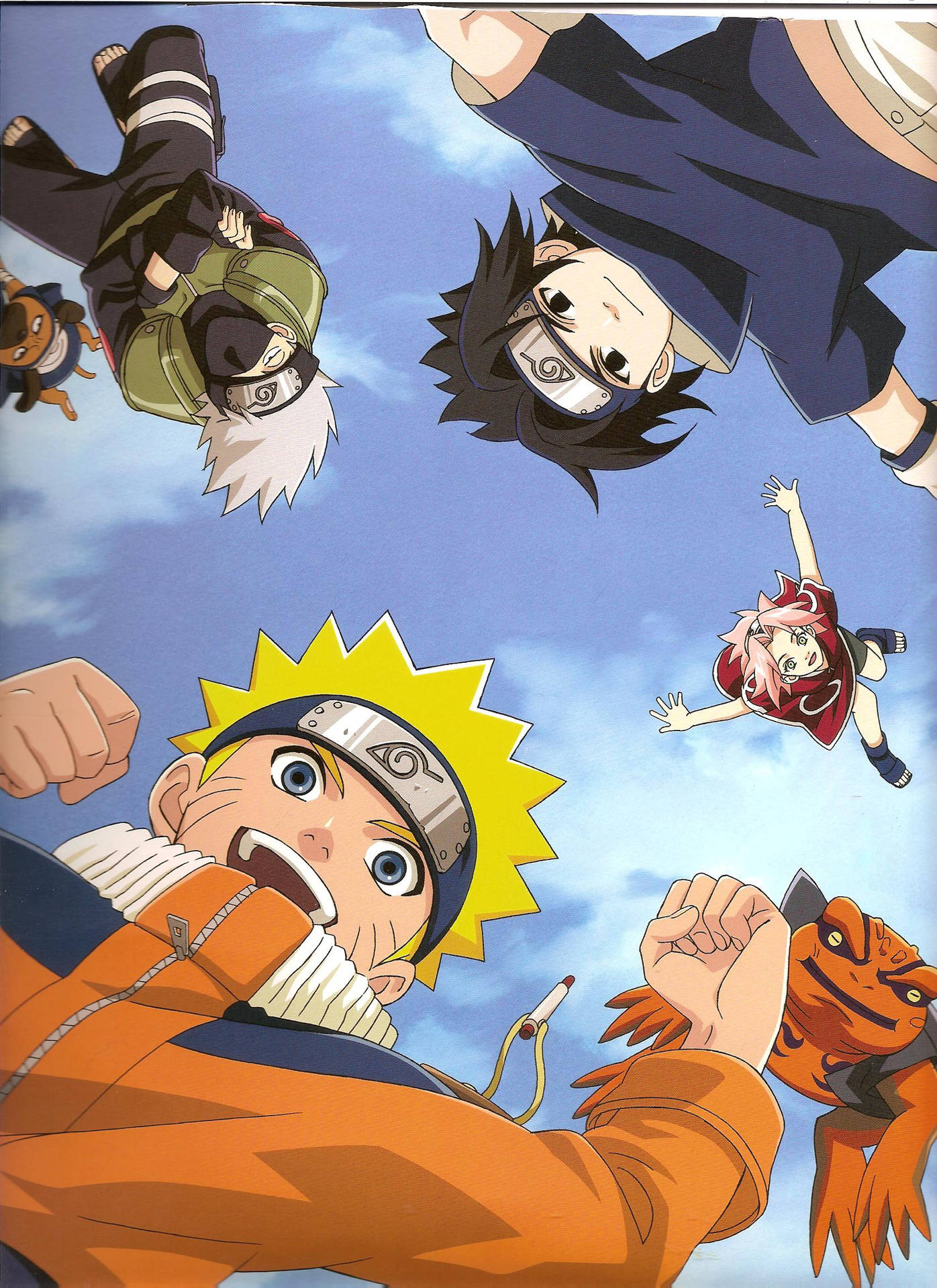Naruto Wallpaper Blue 7 Yellow Hair Naruto Sasuke Uchiha In Blue Sky