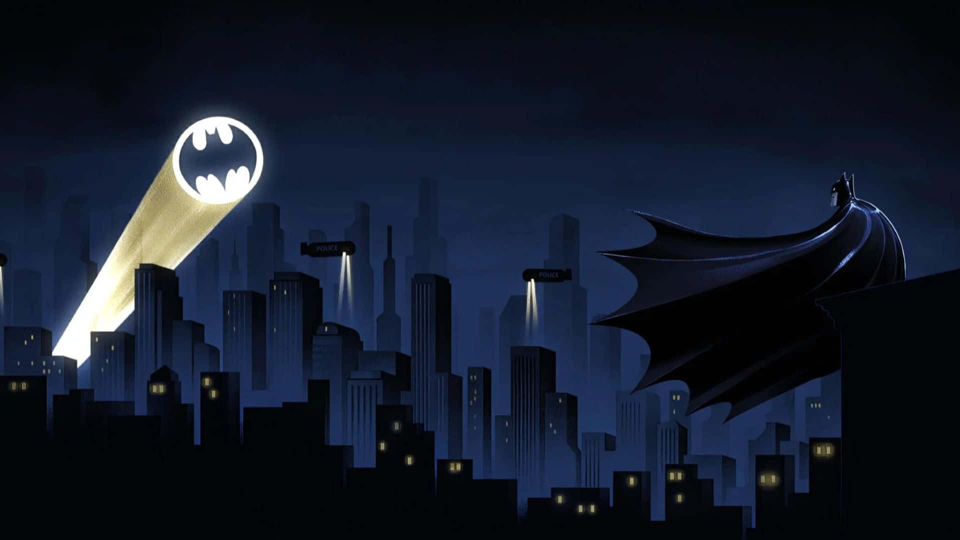 Gotham City Skyline Bat Signal