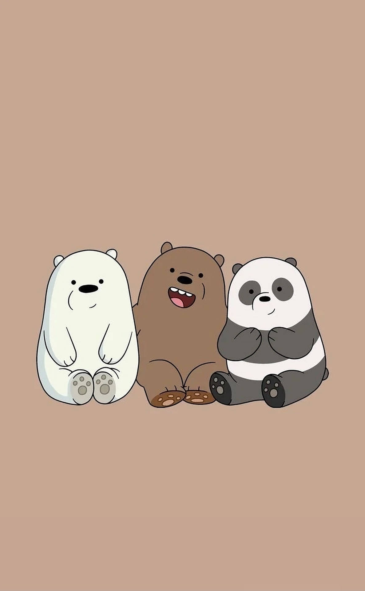 Three Bears Brown Art Wallpaper WallpapersOK