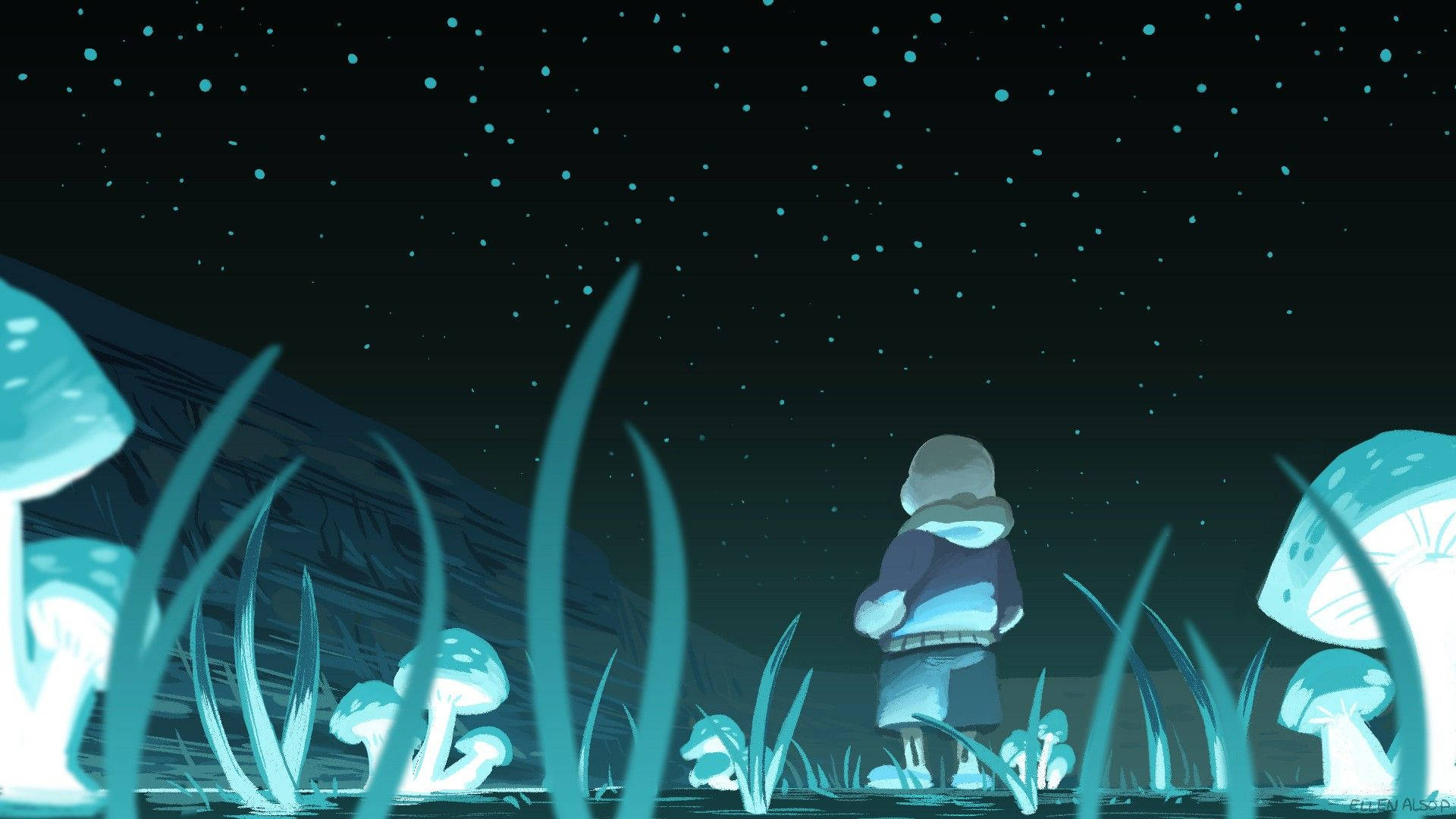 Undertale Sans And Night Sky Hd Wallpaper WallpapersOK
