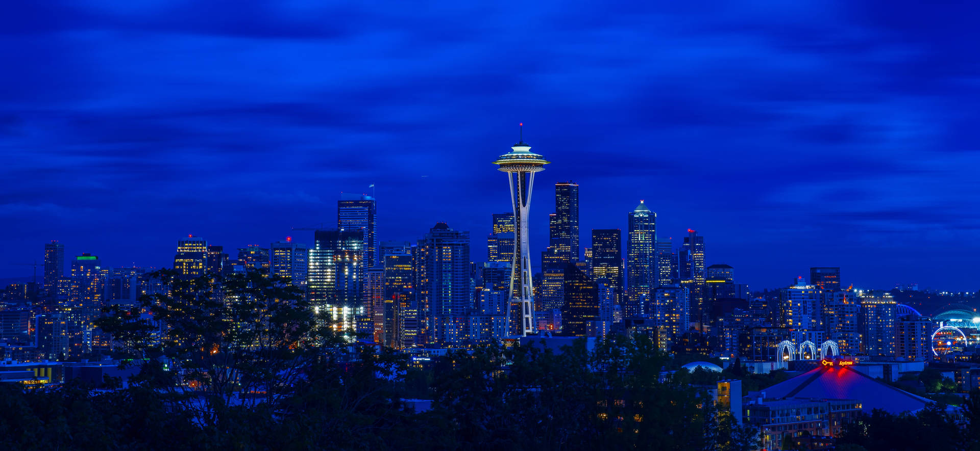 Seattle City Night Wallpaper 4k