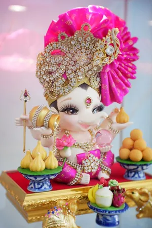 Cute Ganesha On Pink Lotus Wallpaper WallpapersOK