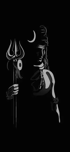 Mystical Monochrome Representation Of Lord Bholenath In 3d Art. Wallpaper WallpapersOK