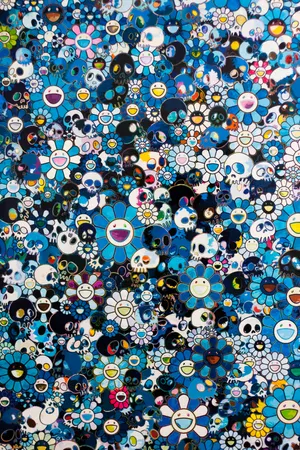 Only Blue Takashi Murakami 4k Wallpaper WallpapersOK