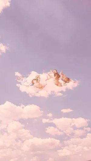 Vintage Aesthetic Clouds At Dusk Wallpaper WallpapersOK